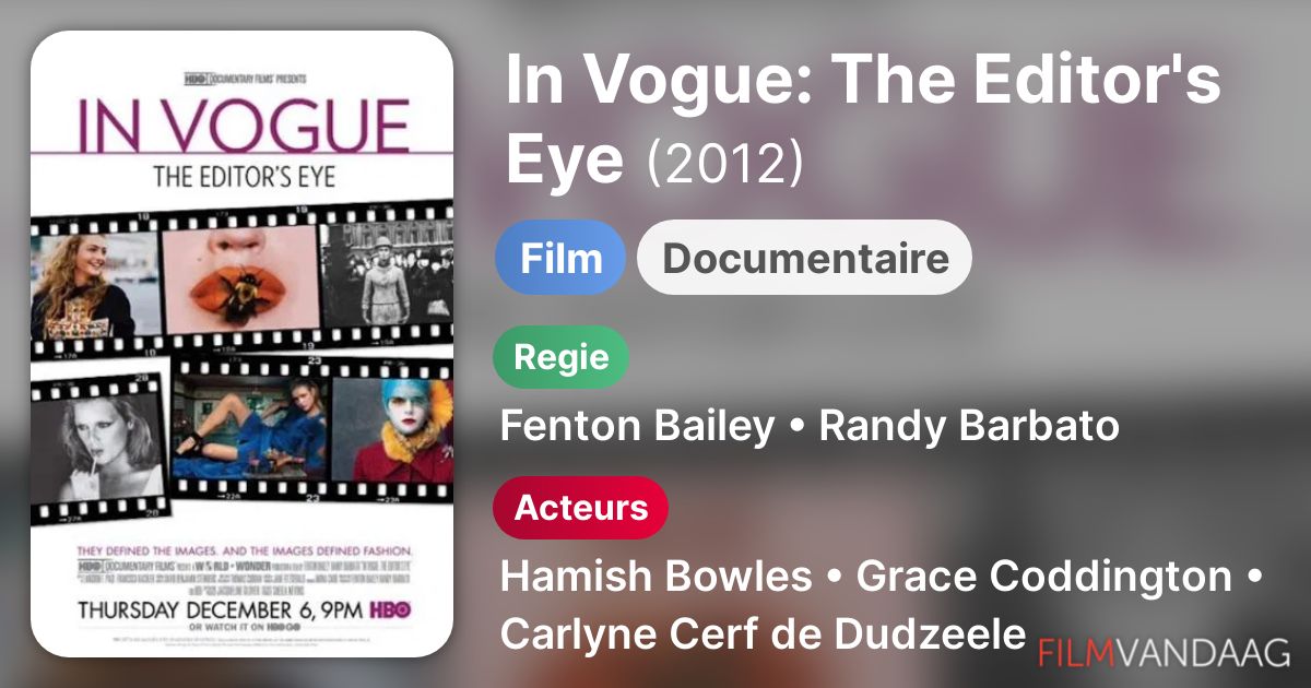 In Vogue: The Editor's Eye (film, 2012) - FilmVandaag.nl