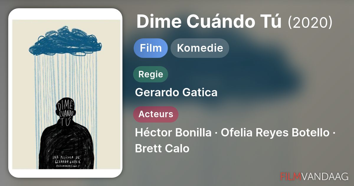 Dime Cuándo Tú (film, 2020) kopen op dvd of blu-ray - FilmVandaag.nl