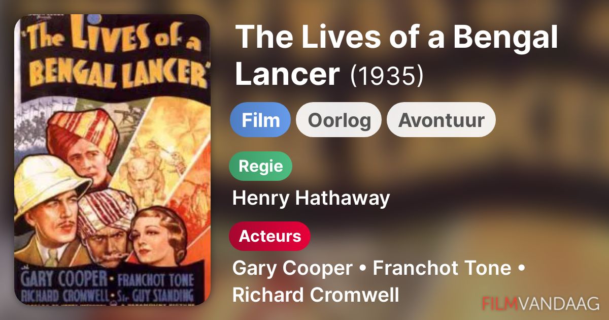 The Lives of a Bengal Lancer (film, 1935) Nu Online Kijken - FilmVandaag.nl