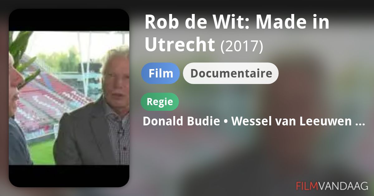 Rob de Wit: Made in Utrecht (film, 2017) - FilmVandaag.nl