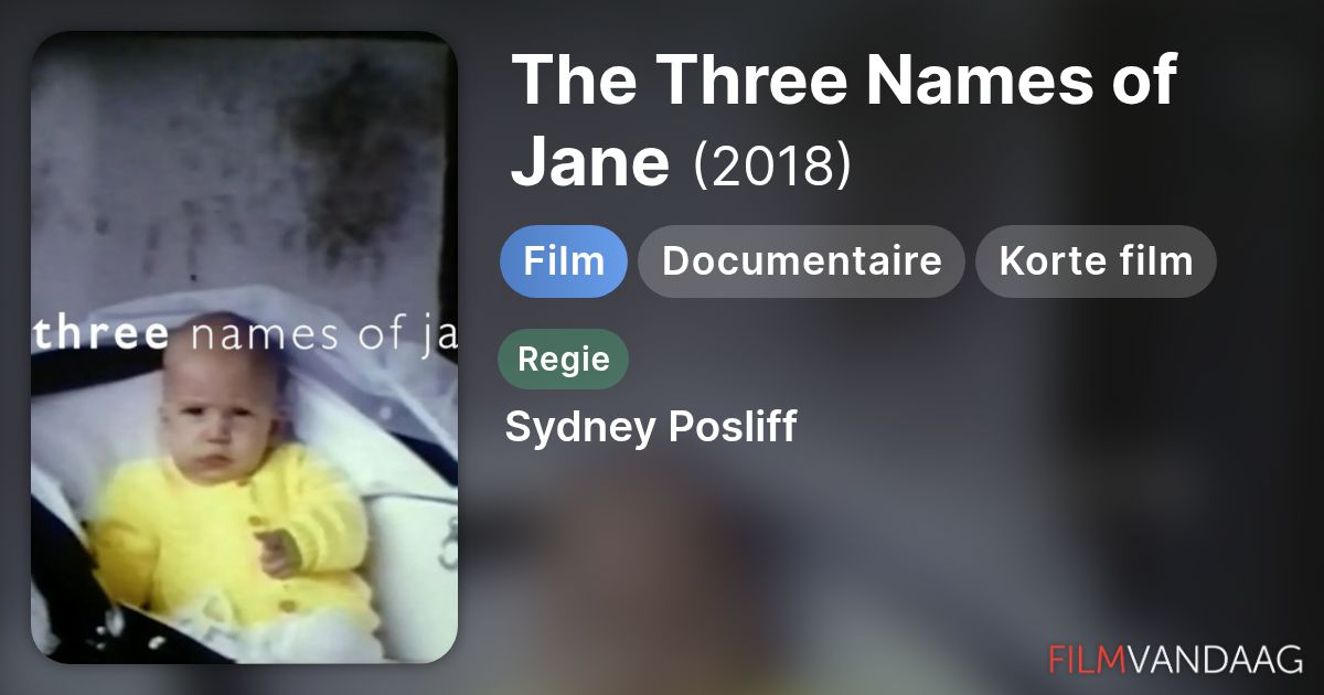 The Three Names of Jane (film, 2018) - FilmVandaag.nl