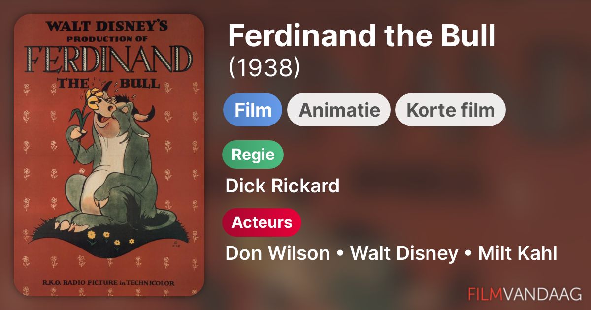 Ferdinand the Bull (film, 1938) - FilmVandaag.nl