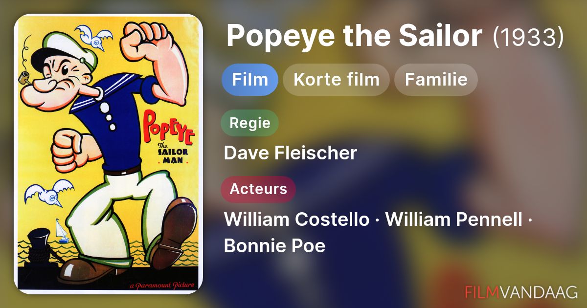 Popeye the Sailor (film, 1933) - FilmVandaag.nl