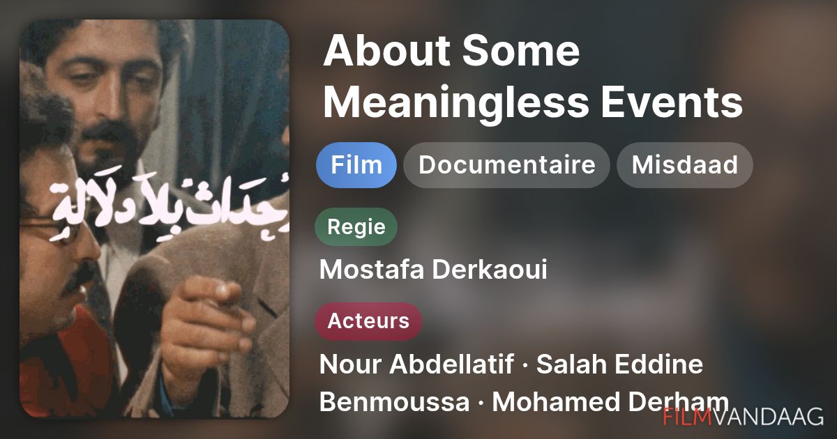About Some Meaningless Events (film, 1974) - FilmVandaag.nl