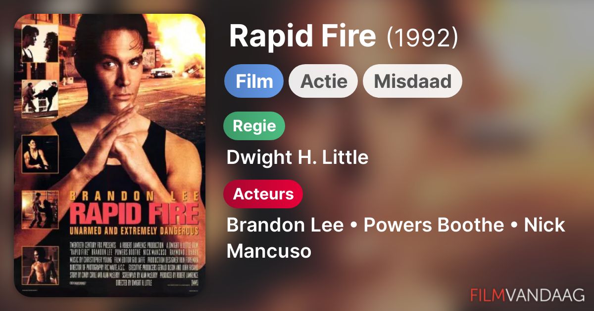 Rapid Fire (film, 1992) kopen op dvd of blu-ray - FilmVandaag.nl