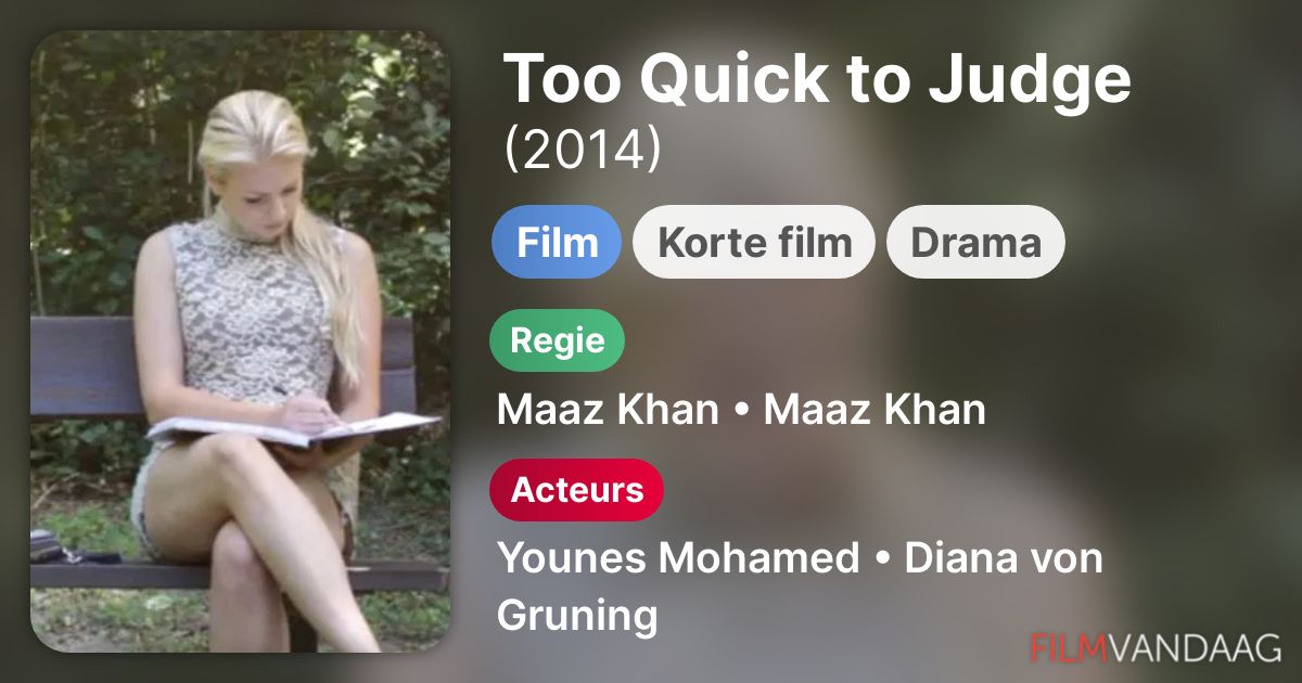 Too Quick to Judge (film, 2014) - FilmVandaag.nl