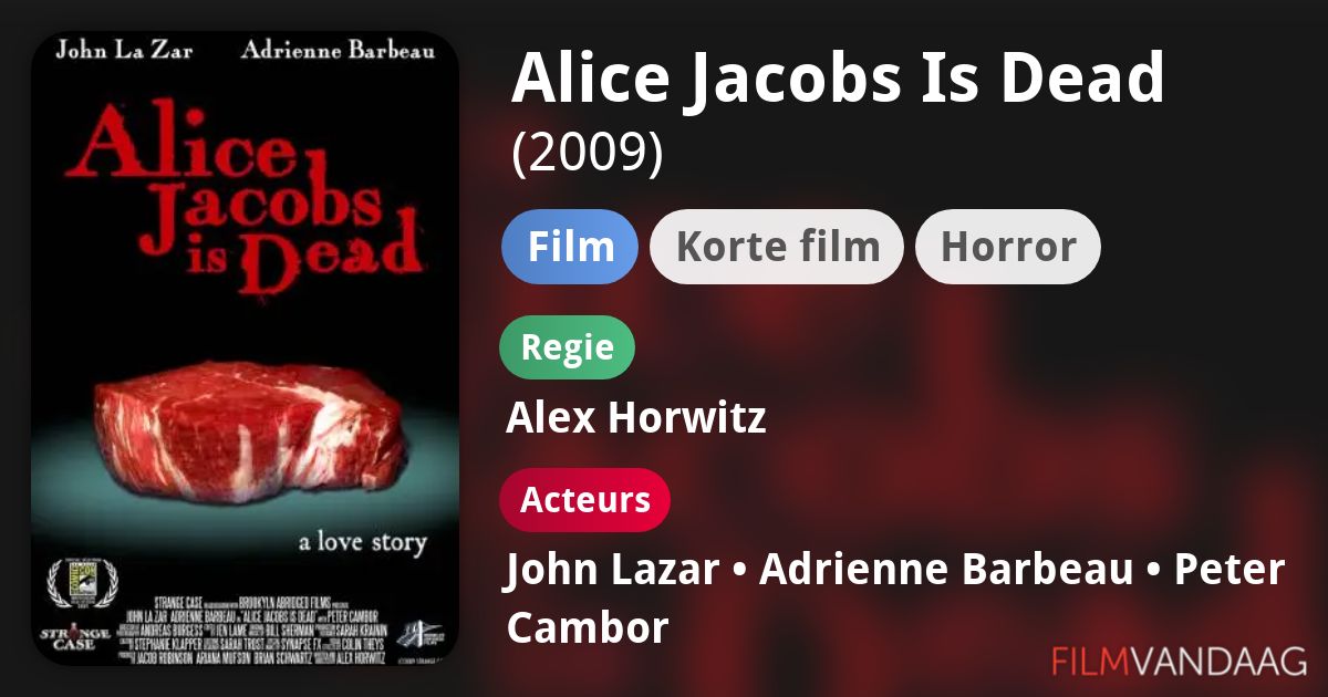 Alice Jacobs Is Dead (film, 2009) - FilmVandaag.nl