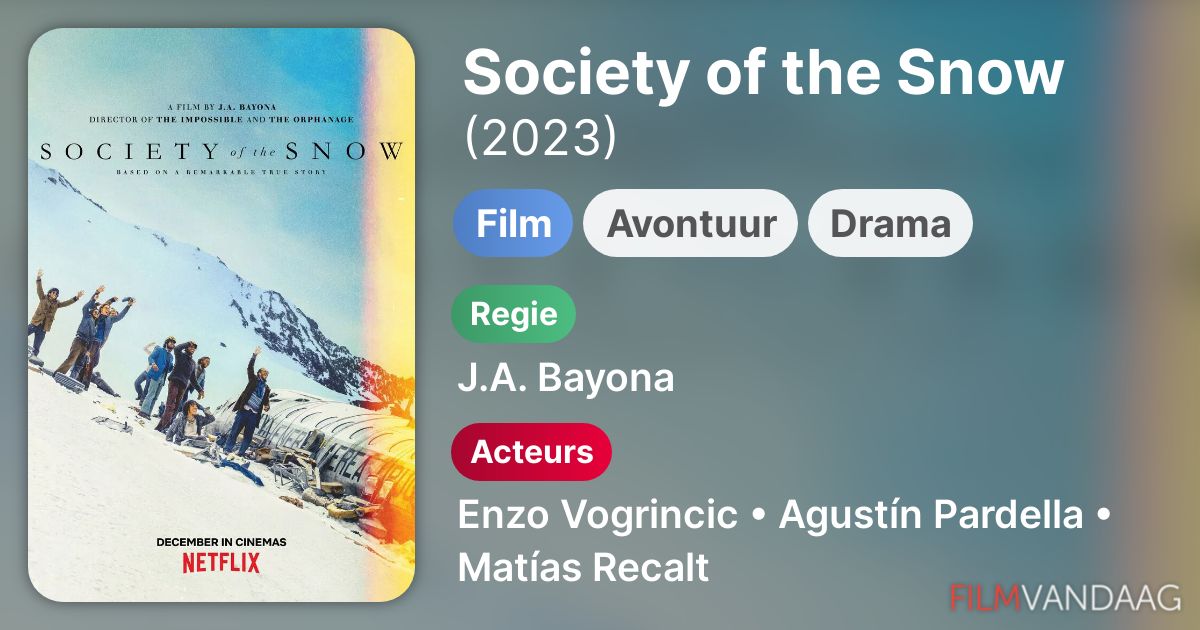 Society of the Snow (film, 2023) - FilmVandaag.nl