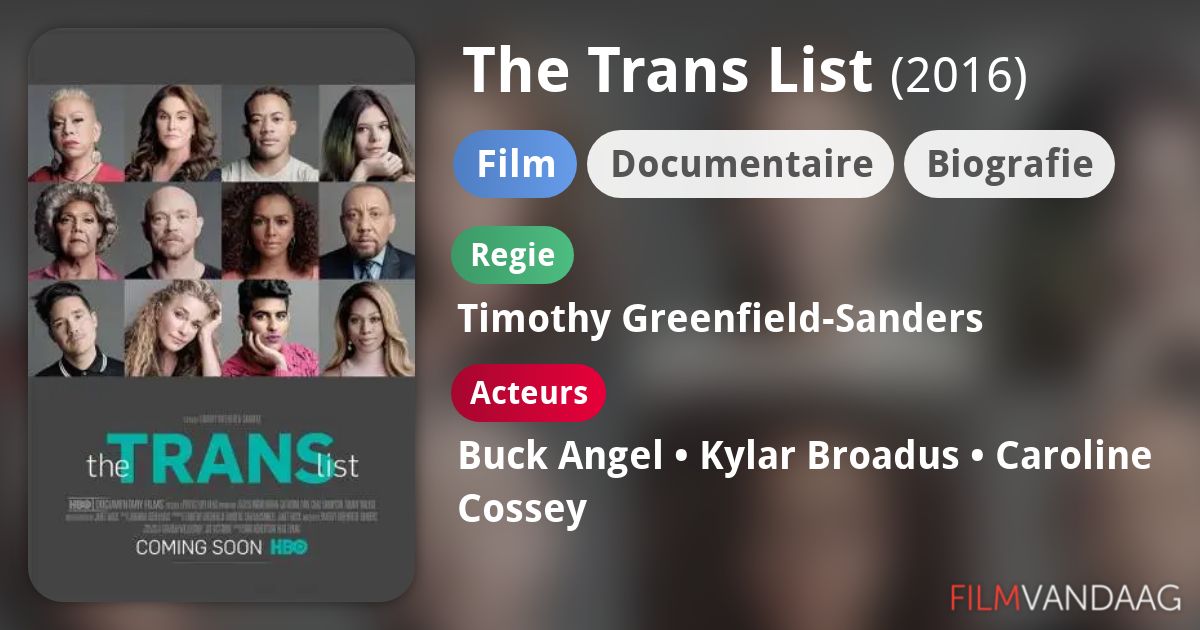 The Trans List (film, 2016) - FilmVandaag.nl
