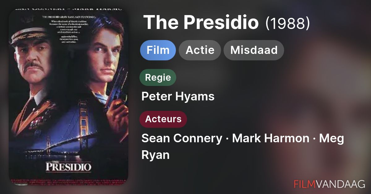 The Presidio (film, 1988) - FilmVandaag.nl