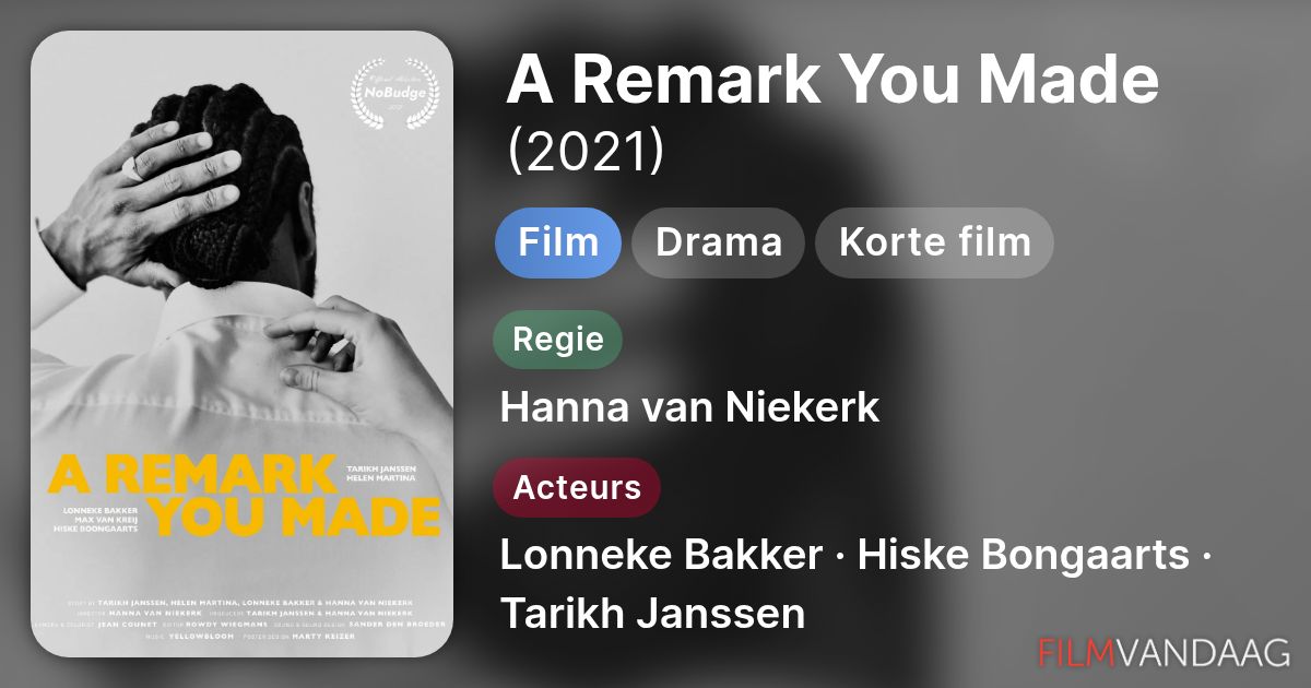 A Remark You Made (film, 2021) - FilmVandaag.nl
