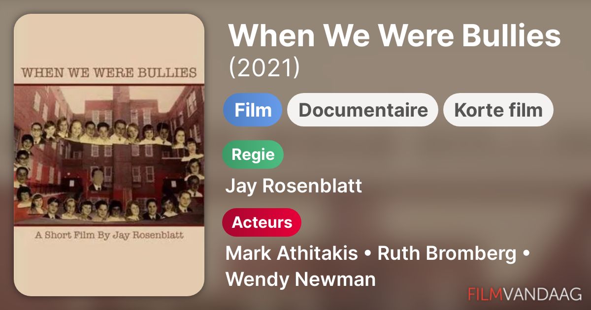 When We Were Bullies (film, 2021) - FilmVandaag.nl
