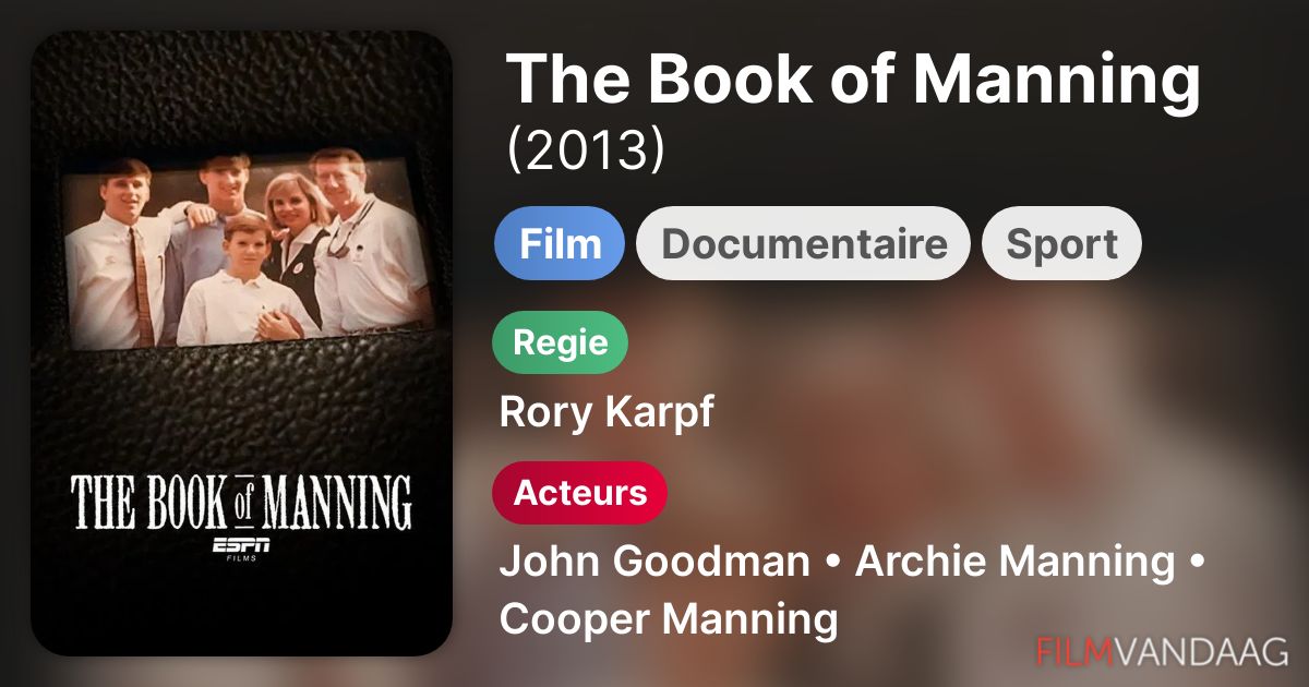 The Book of Manning (film, 2013) - FilmVandaag.nl