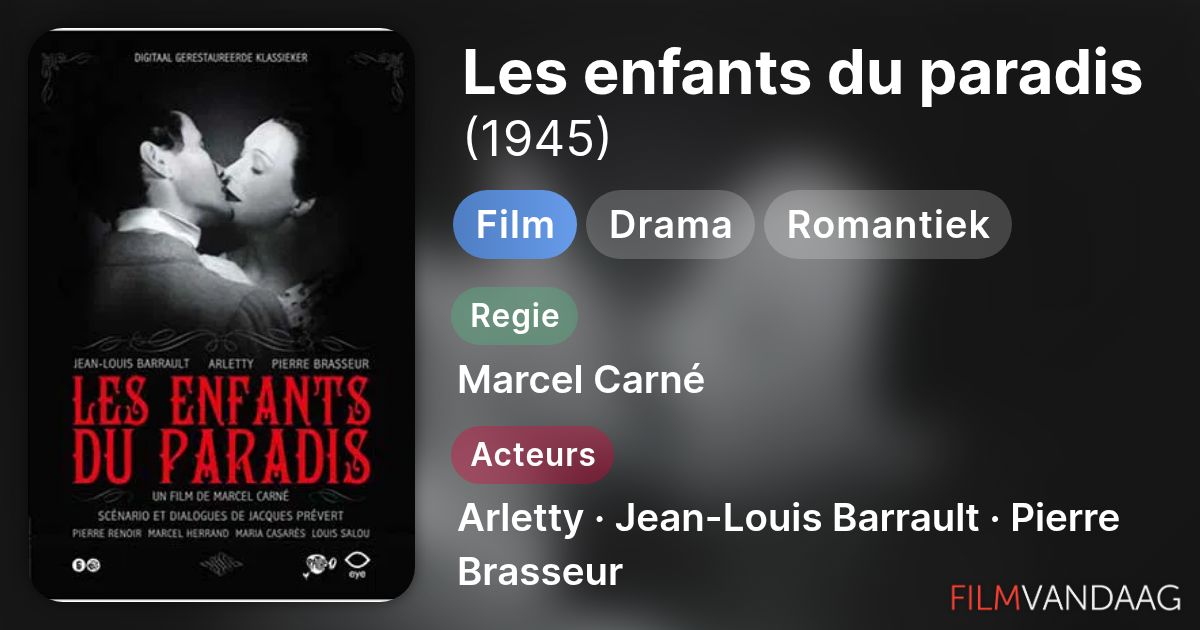 Les enfants du paradis (film, 1945) - FilmVandaag.nl