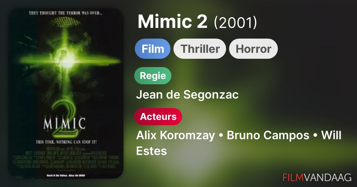 Mimic 2 (film, 2001) - FilmVandaag.nl