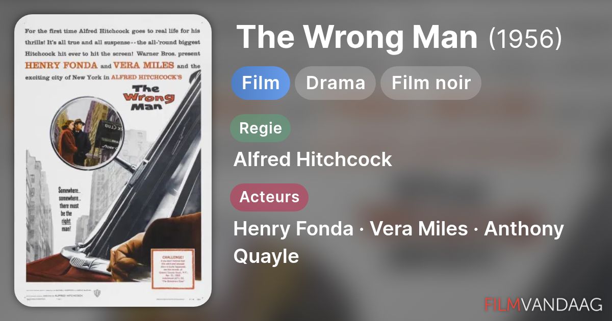 The Wrong Man (film, 1956) - FilmVandaag.nl
