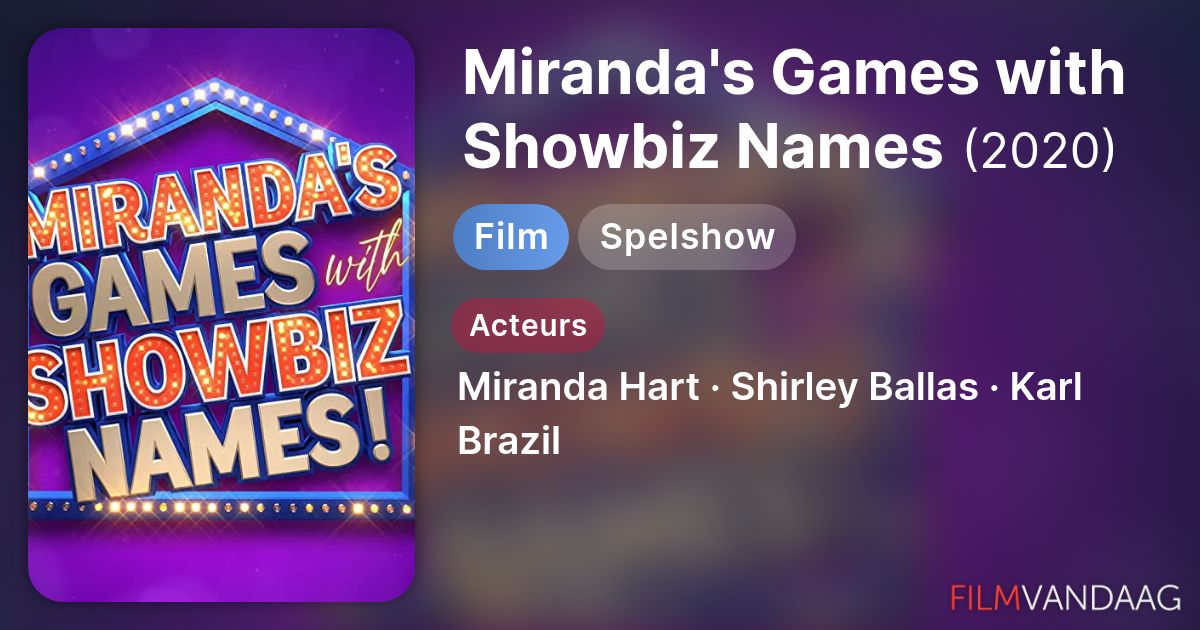 Miranda's Games with Showbiz Names (film, 2020) - FilmVandaag.nl