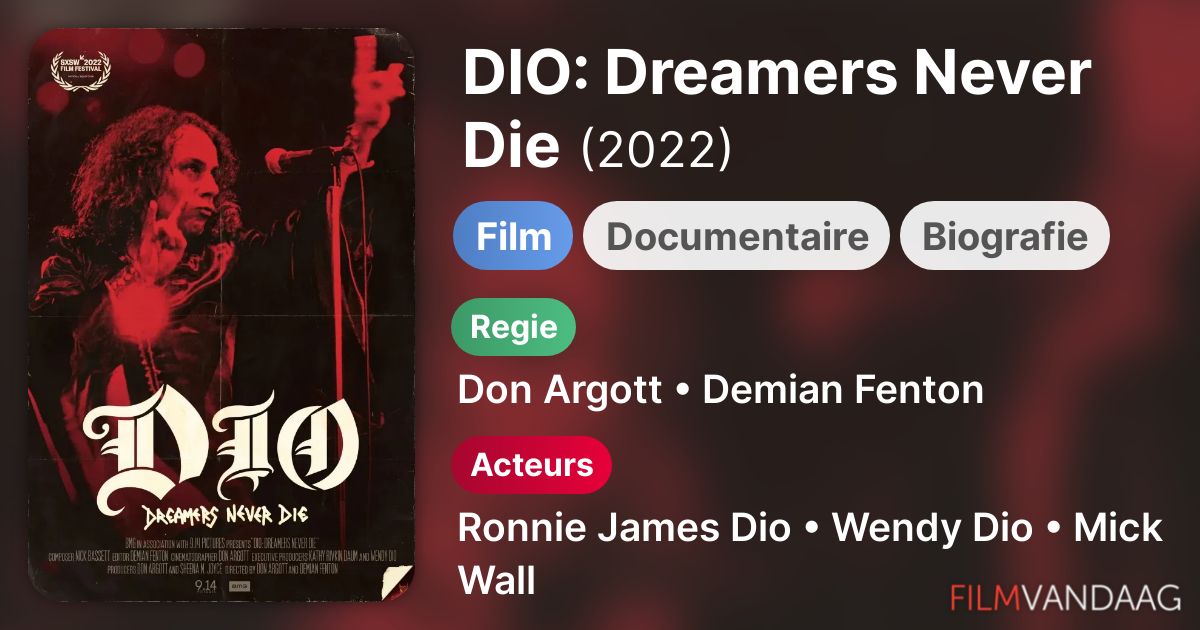 DIO: Dreamers Never Die (film, 2022) kopen op dvd of blu-ray ...