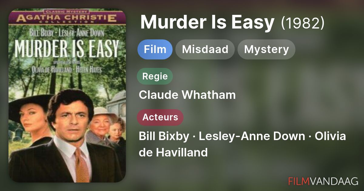 Murder Is Easy (film, 1982) kopen op dvd of blu-ray - FilmVandaag.nl