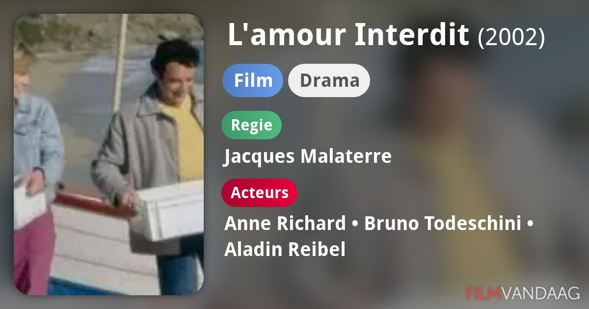 L'amour Interdit (film, 2002) - FilmVandaag.nl