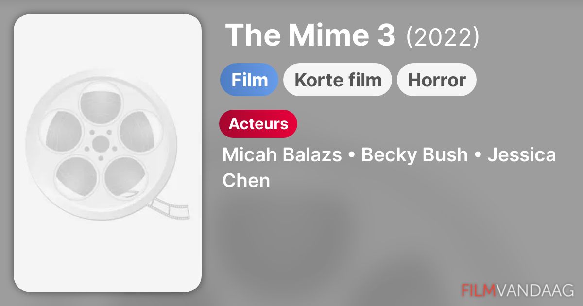 The Mime 3 (film, 2022) - FilmVandaag.nl