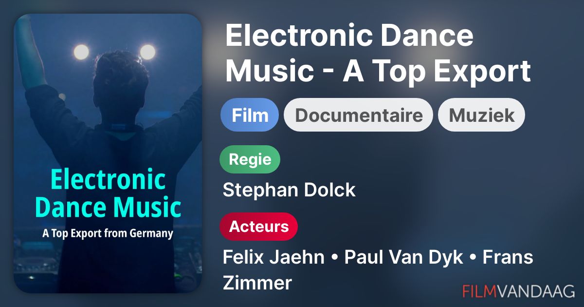 Electronic Dance Music - A Top Export from Germany (film, 2017 ...