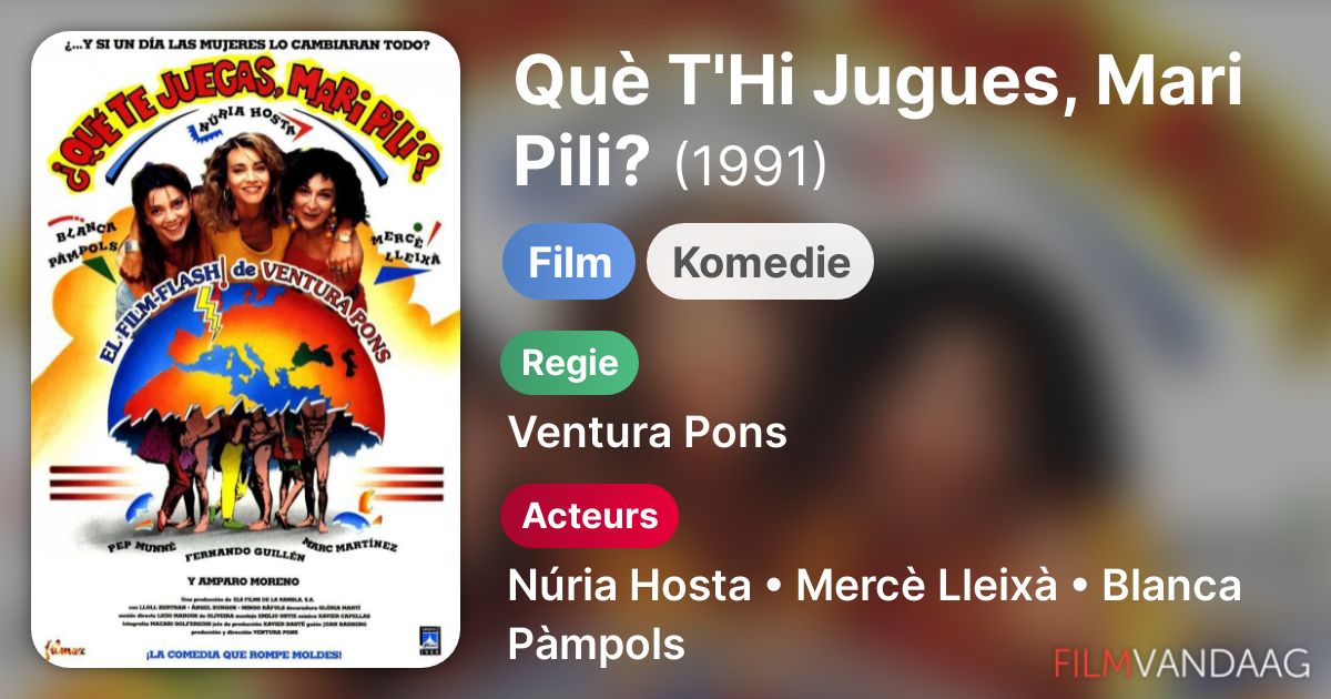 Què T'Hi Jugues, Mari Pili? (film, 1991) - FilmVandaag.nl