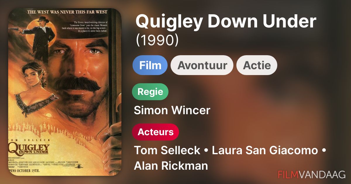 Quigley Down Under (film, 1990) - FilmVandaag.nl