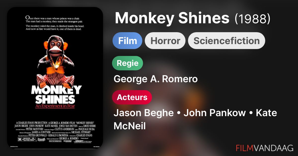 Monkey Shines (film, 1988) - FilmVandaag.nl