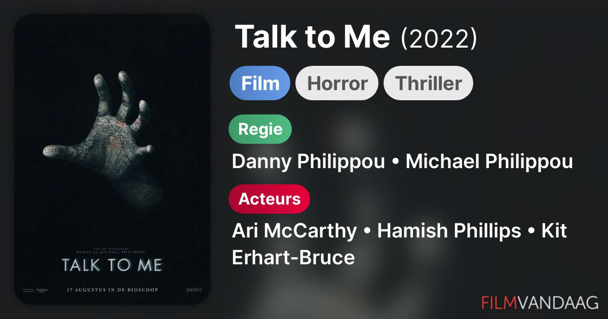 Nieuws over Talk to Me (film, 2022) - FilmVandaag.nl