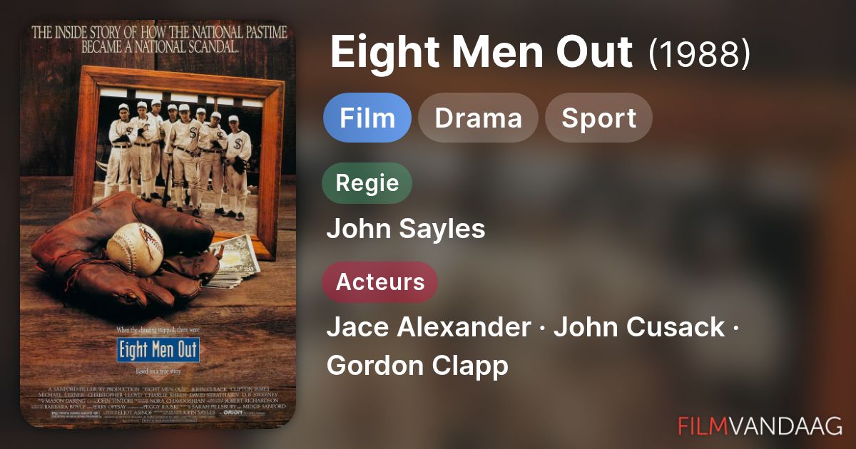 Eight Men Out (film, 1988) kopen op dvd of blu-ray - FilmVandaag.nl