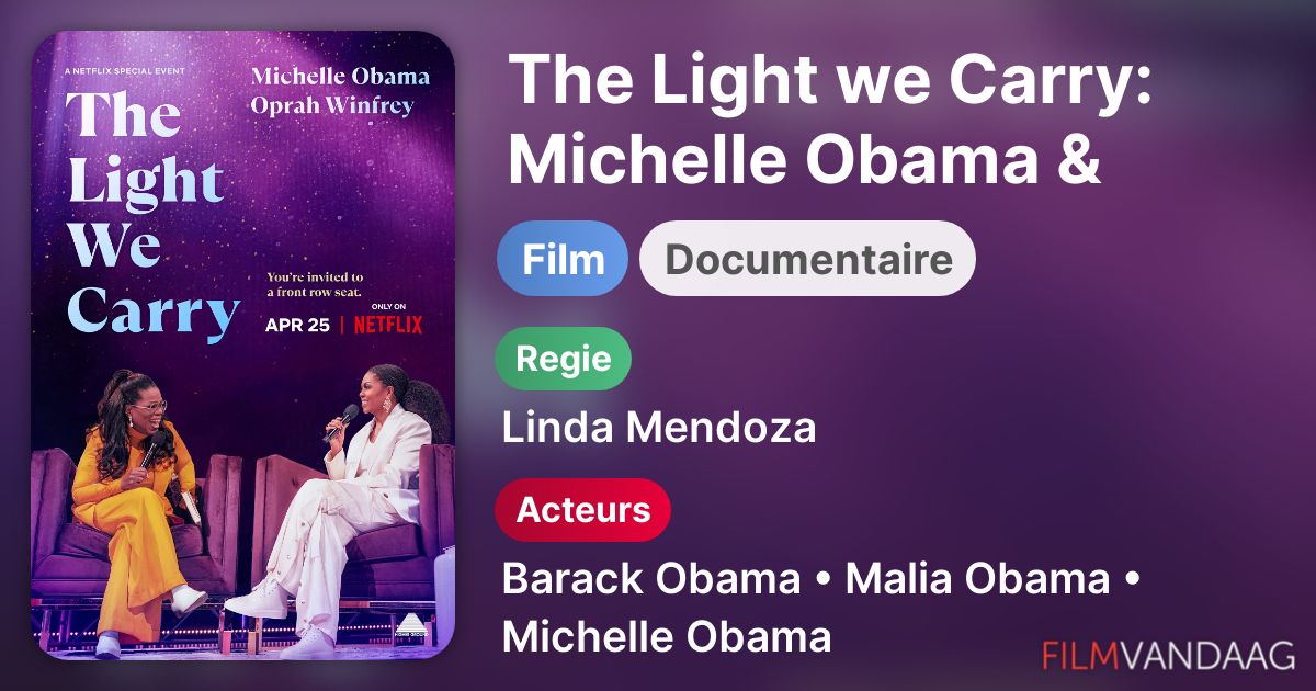 The Light we Carry: Michelle Obama & Oprah Winfrey (film, 2023) - FilmVandaag.nl