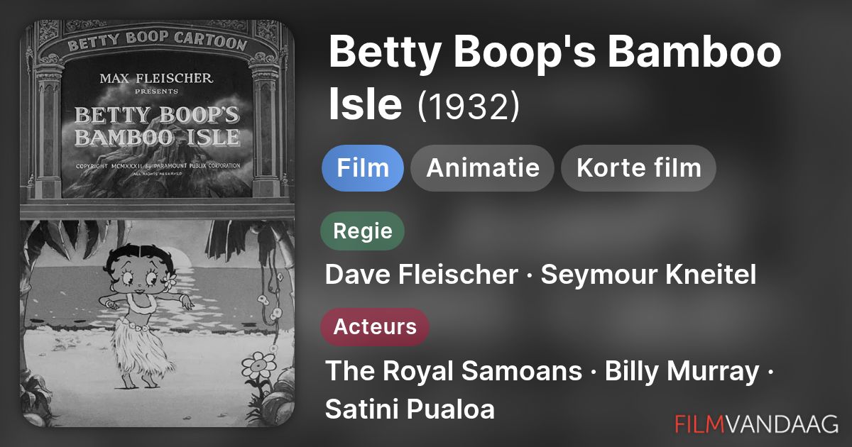 Betty Boop's Bamboo Isle (film, 1932) - FilmVandaag.nl
