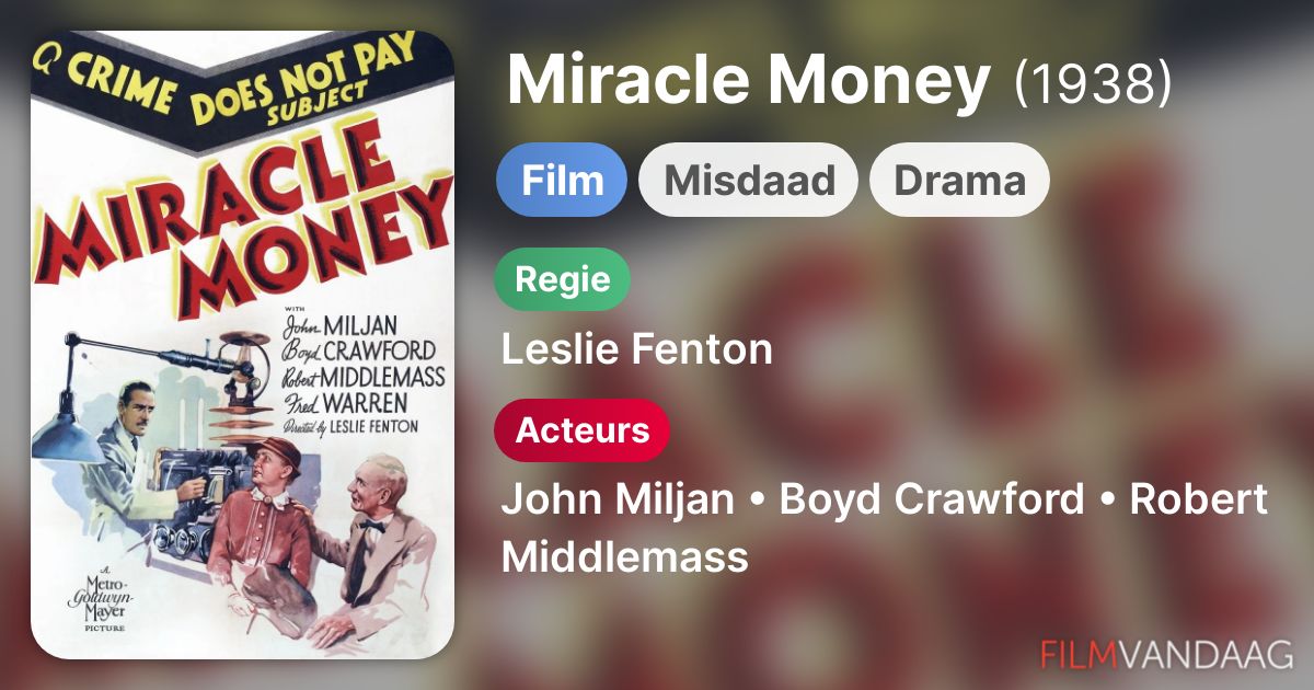 Miracle Money (film, 1938) - FilmVandaag.nl