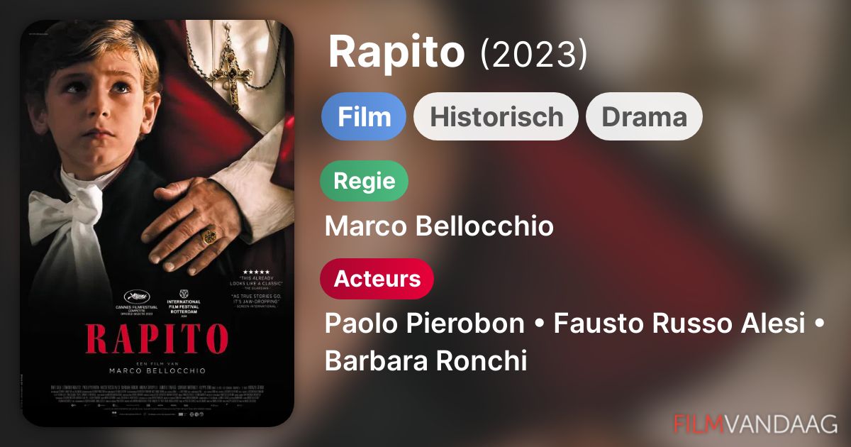 Rapito (film, 2023) kopen op dvd of blu-ray - FilmVandaag.nl