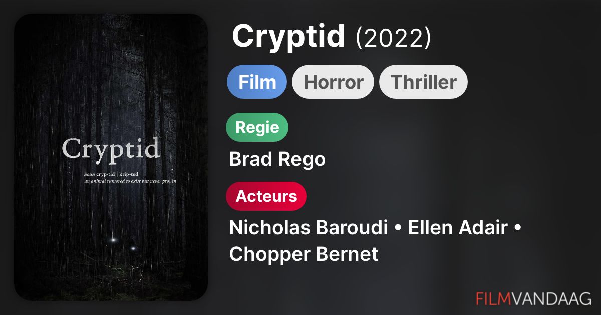 Cryptid (film, 2022) - FilmVandaag.nl