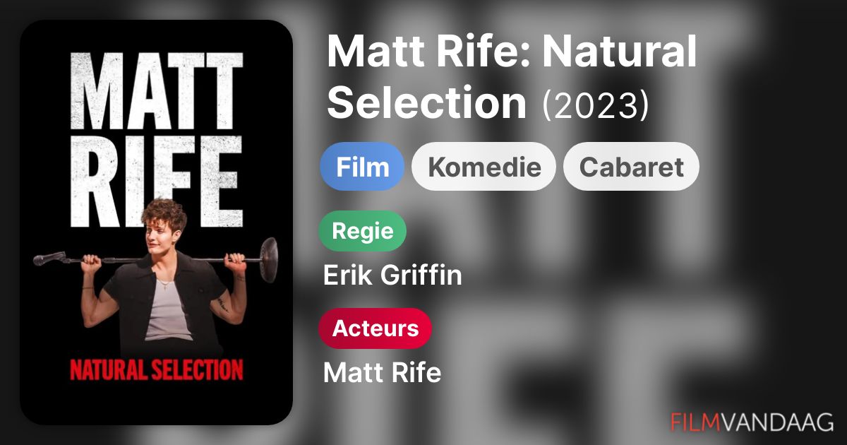 Matt Rife: Natural Selection (film, 2023) - FilmVandaag.nl
