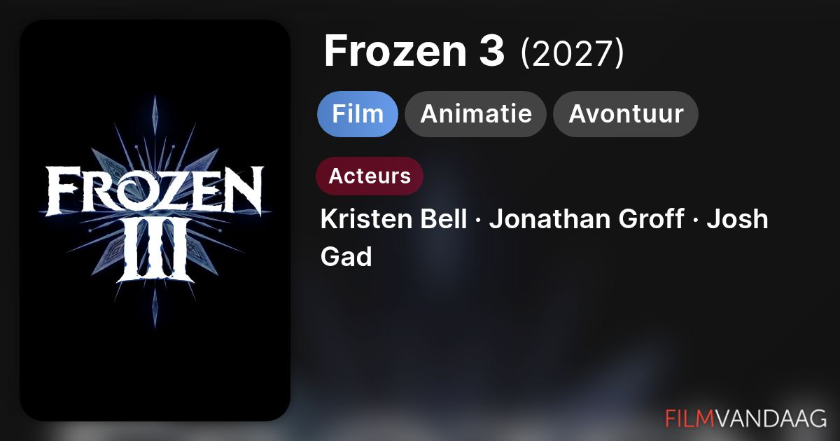 Frozen 3 (film, 2027) - FilmVandaag.nl