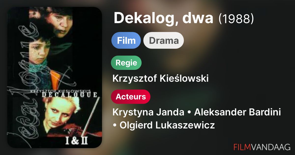 Dekalog, dwa (film, 1988) - FilmVandaag.nl