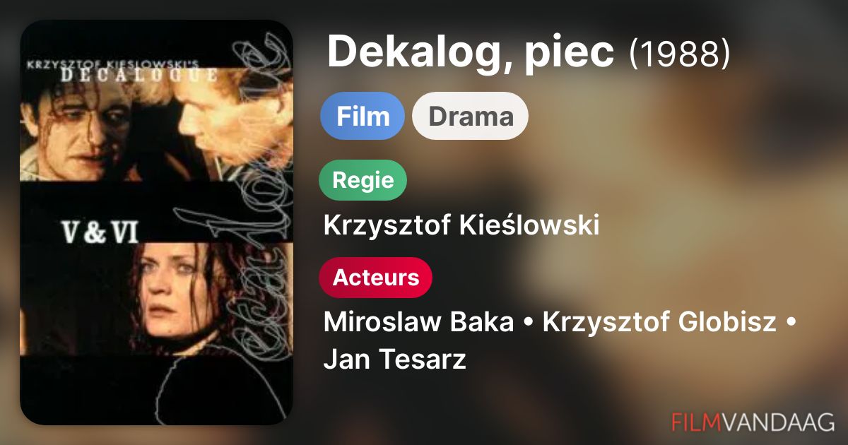 Dekalog, piec (film, 1988) - FilmVandaag.nl