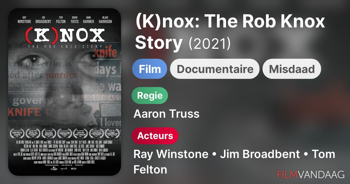 (K)nox: The Rob Knox Story (film, 2021) kopen op dvd of blu-ray ...