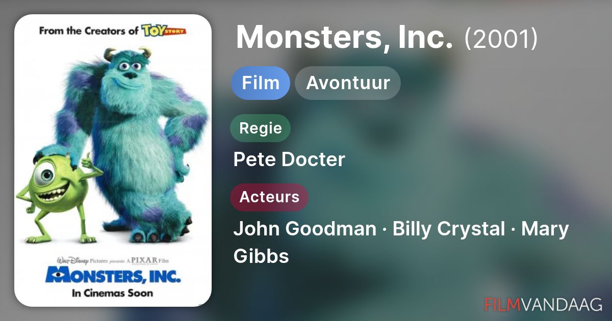 Monsters, Inc. (film, 2001) - FilmVandaag.nl