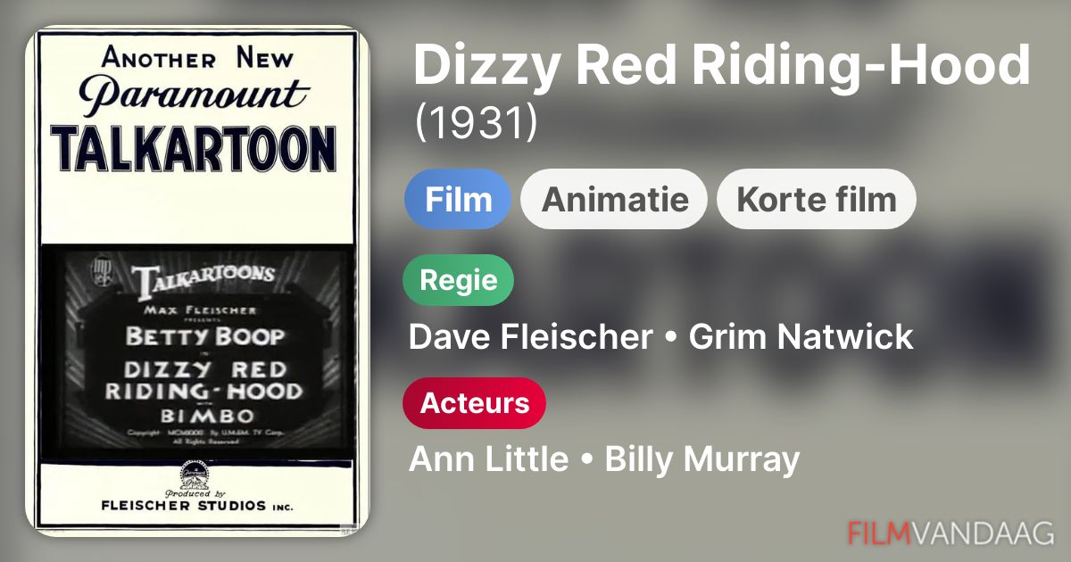 Dizzy Red Riding-Hood (film, 1931) - FilmVandaag.nl