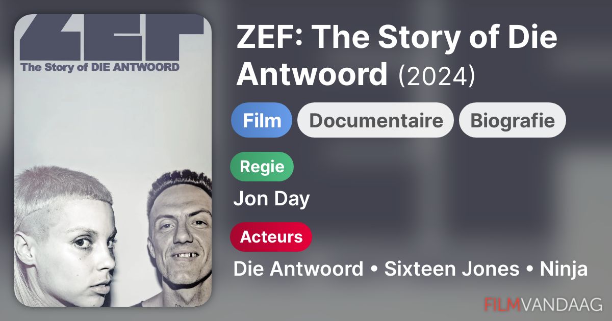 ZEF: The Story of Die Antwoord (film, 2024) kopen op dvd of blu-ray ...