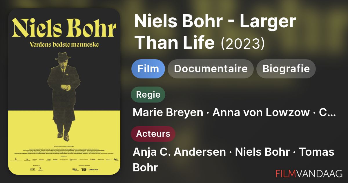 Niels Bohr - Larger Than Life in de Bioscoop (Alle Bioscooptijden ...