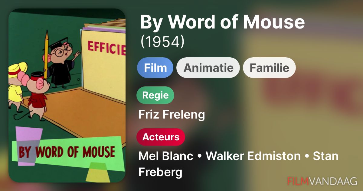 By Word of Mouse (film, 1954) - FilmVandaag.nl