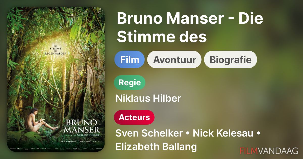 Alle acteurs in Bruno Manser - Die Stimme des Regenwaldes (film, 2019) - FilmVandaag.nl