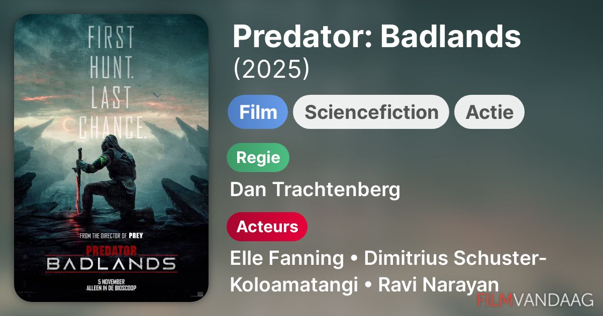 Predator: Badlands (film, 2025) - FilmVandaag.nl