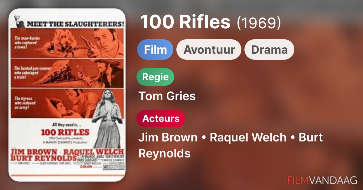 100 Rifles (film, 1969) Nu Online Kijken - FilmVandaag.nl