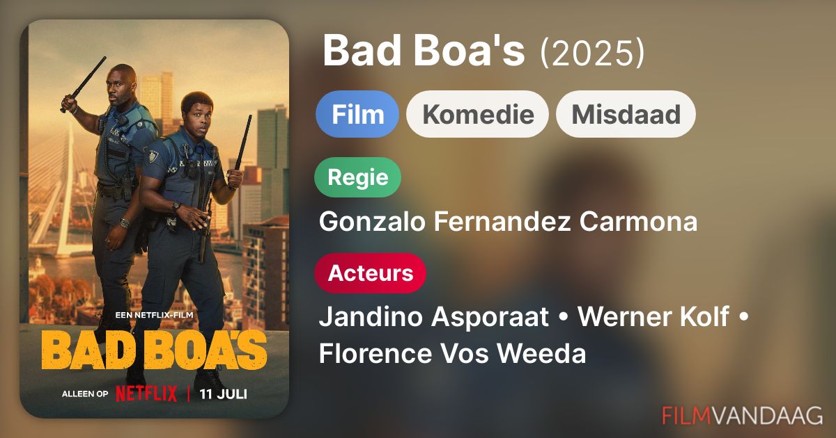 Alle acteurs in Bad Boa's (film, 2025) - FilmVandaag.nl